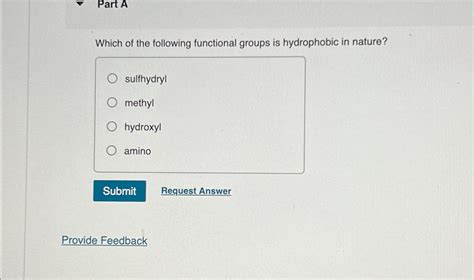 Solved Part Awhich Of The Following Functional Groups Is