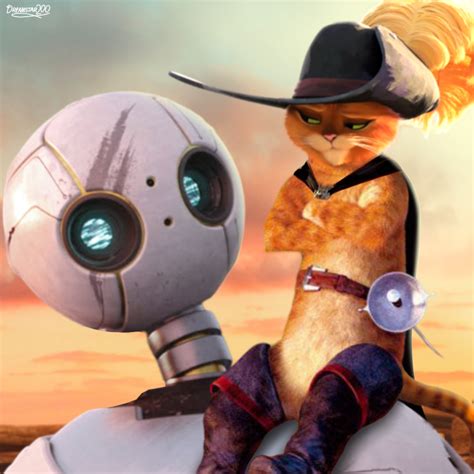 Crossover Roz The Robot Meet Puss In Boots By Dreamstar200 On Deviantart