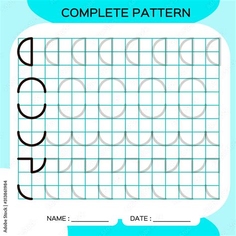 Complete Pattern Tracing Lines Activity For Early Years Prebabe Worksheet For Practicing