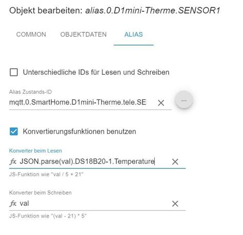 Json Parsen Im Alias