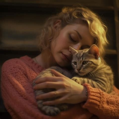 Premium Ai Image Cat And Human Love Story
