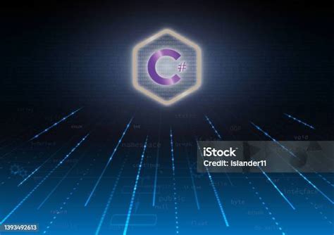 C 보라색 배경에 샤프 기호 및 프로그램 코드 C 프로그래밍 개념 코딩 언어 소프트웨어 개발 학습 C 샤프 교육 컴퓨터 과정 웹 배너 Led 조명에 대한 스톡 사진 및 기타