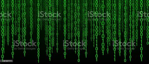 Green Matrix Of Zeros And Ones Binary Computer Code Abstract Digital Background Vector