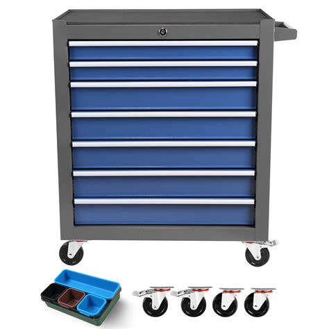 7 Drawer Tool Chest With Wheels Metal Locking Rolling Tool Box With