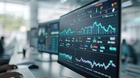 Stock Market Data Analysis On Computer Screen Premium Ai Generated Image