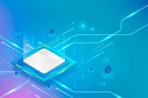 Premium Vector Realistic Microchip Processor Background
