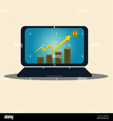 Coins On Computer Illustration Stock Vector Images Alamy