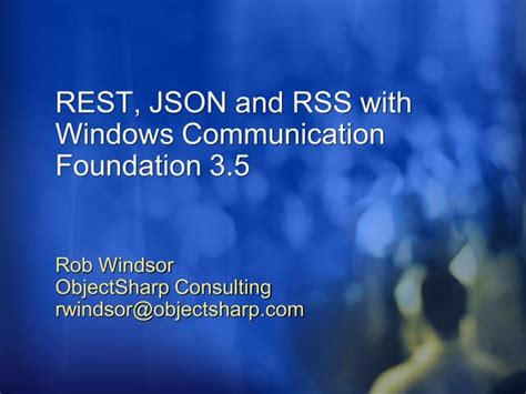 Rest Json And Rss With Wcf 35 Ppt