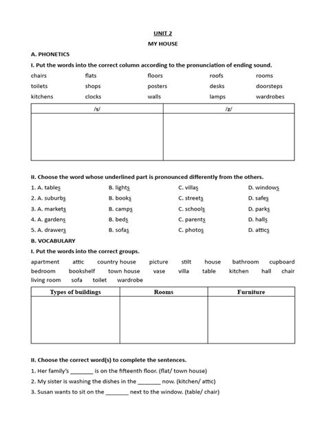 English 6 Unit 2 Pdf Bedroom Bed