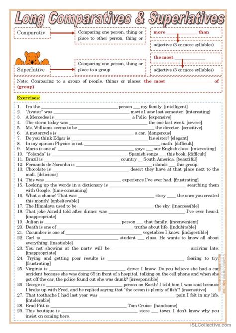Free Printable Comparative And Superlative Worksheets With Visuals