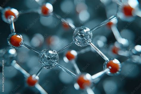3d Render Science Background Complex Molecule Structure Atom Connections Detailed Model