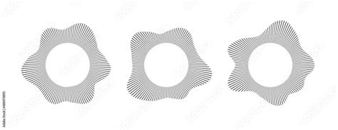 Radial Wave Sound Lines Circular Frame Sound Circle Ring Wavy Round Frame Radial Rays Symbol