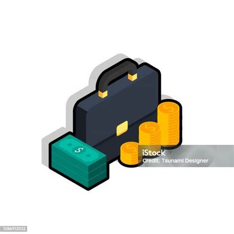 서류 가방 달러 머니 현금 아이콘 골드 동전 스택 오른쪽 보기 아이콘 벡터 등등 측정 0명에 대한 스톡 벡터 아트 및 기타 이미지 0명 개념 개념과 주제 Istock
