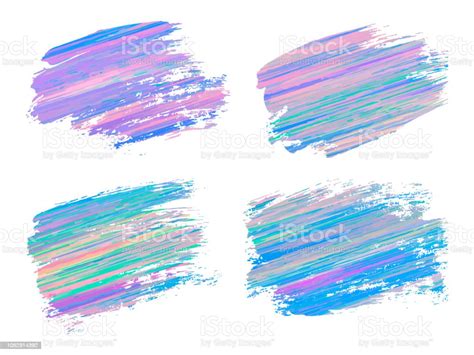추상 아크릴 브러시 스트로크로에 고립 된 백색 창조적인 일러스트 레이 션 패션 배경입니다 벡터 일러스트 레이 션 그라데이션에 대한 스톡 벡터 아트 및 기타 이미지 Istock