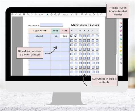 Medication Tracker Symptom Tracker Medicine Log Printable Medication