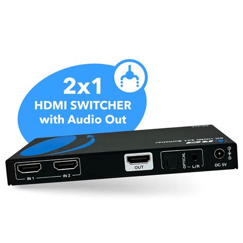 8k 2 Port Hdmi™ Switch Audio Extract Bk 21a Orei