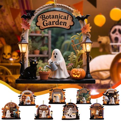 Jlfnya Halloween Decor Indoor Halloween Ornaments Reading Ghost