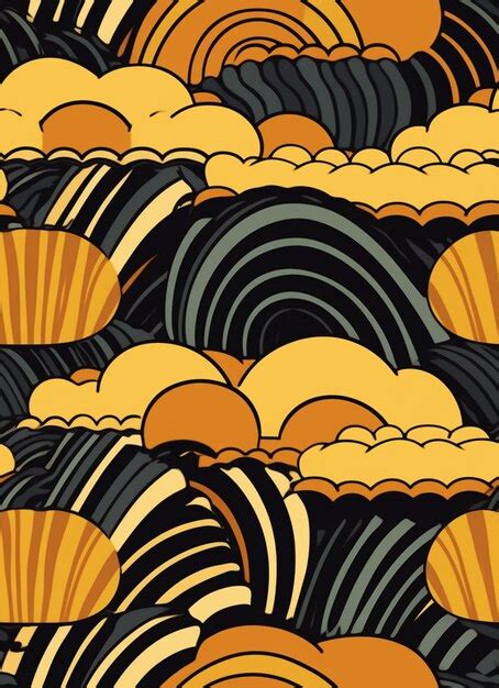 Premium AI Image A Close Up Of A Pattern Of Waves And Clouds Generative Ai