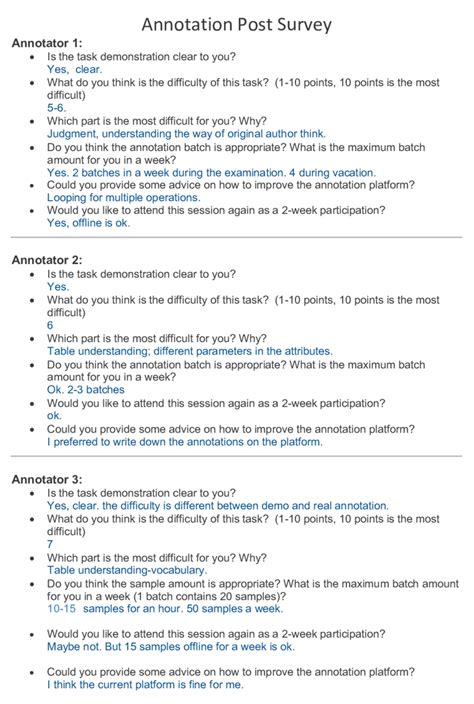 The Examples Of Annotators Post Survey Questions And Their Answers Download Scientific Diagram