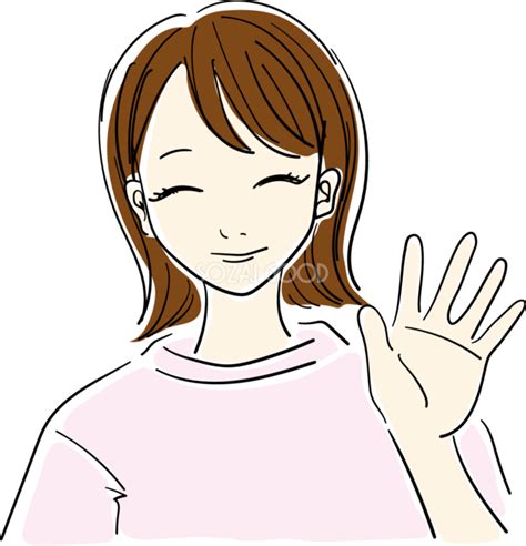 手を振る おしゃれ女性イラスト無料 フリー88059 素材good