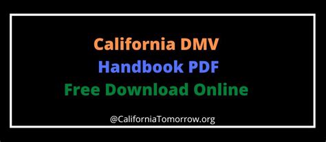 California Dmv Handbook Pdf 2024 [free Access]