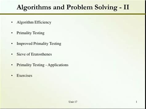 Ppt Algorithms And Problem Solving Ii Powerpoint Presentation Free