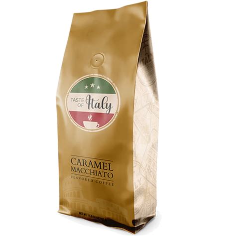 Taste Of Italy Caramel Macchiato Flavored Ground Coffee 1lbs Medium