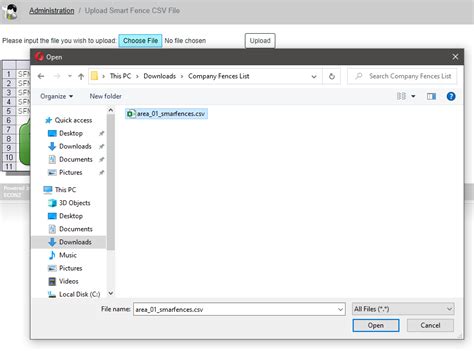 econz wireless uploading smartfences with a csv file