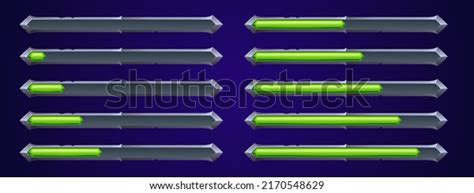 Vektor Stok Game Ui Loading Progress Bars Vector Tanpa Royalti 2170548629 Shutterstock