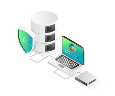 Premium Vector Flat Isometric Concept Illustration Personal Database Account Security