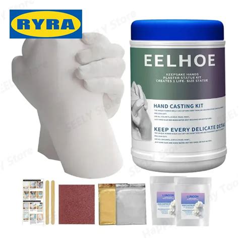 3d 핸드 몰드 캐스팅 키트 클론 파우더 모델 커플 핸드 모델 데이 베이비 프린트 Diy 발렌타인 발 모델 O9y5
