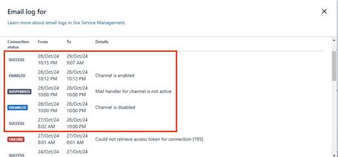 Connection Status Briefly Appear As Suspended And Disabled On Jsm Mail