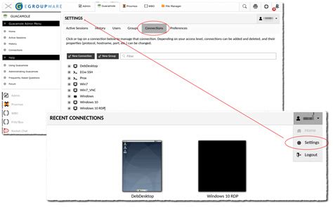 Guacamole Connections And Use Guacamole Egroupware Help Forum