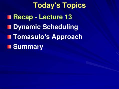 Dynamic Scheduling Advance Computer Architecture Lecture Slides Slides Advanced Computer