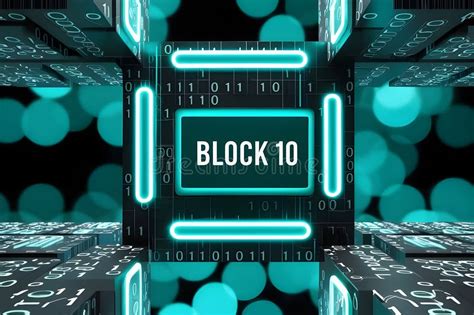 Each Adorned With Binary Code 0s And 1s In A Teal And Black Colour Scheme Stock Illustration