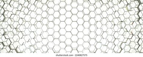 Hexagon Wall 3d Render Panoramic Image Stock Illustration 2240827575 Shutterstock