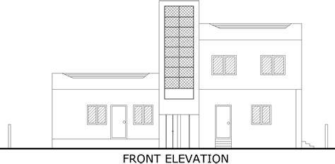 Bungalow Front Elevation Layout Design Autocad Dwg Download File