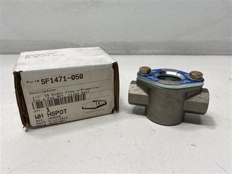 Dixon Boss 1 2 Npt Stainless Steel Sight Flow Indicator W Propeller Sf1471 050