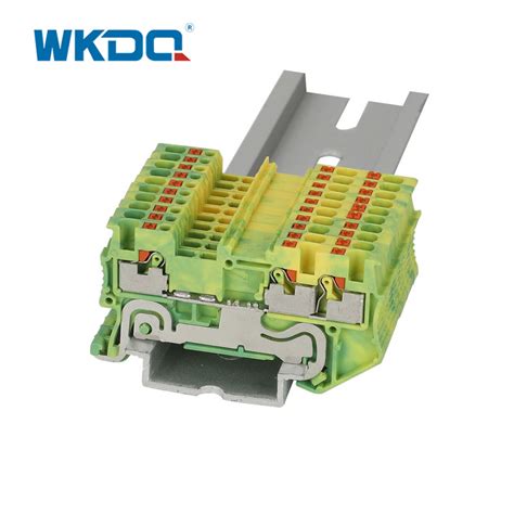 China Multi Conductor Small Wire Terminal Block Yellow And Green