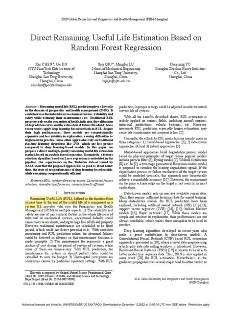 Subrayado Direct Remaining Useful Life Estimation Based