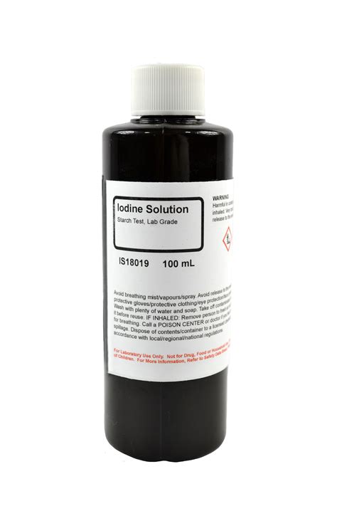Iodine Solution Starch Test Lab Grade 100ml Nebraska Scientific