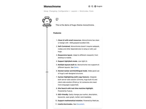 Hugo Theme Monochrome By Kaiiiz A Hugo Template Built At Lightspeed