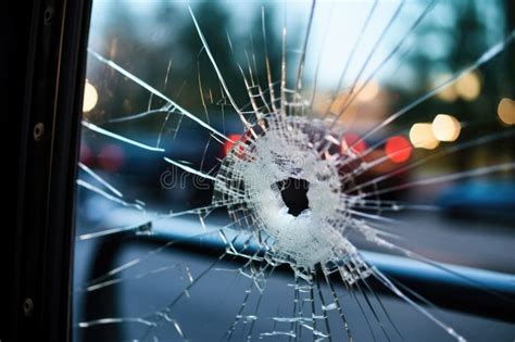Shattered Window Of A Bus After A Crash Stock Illustration