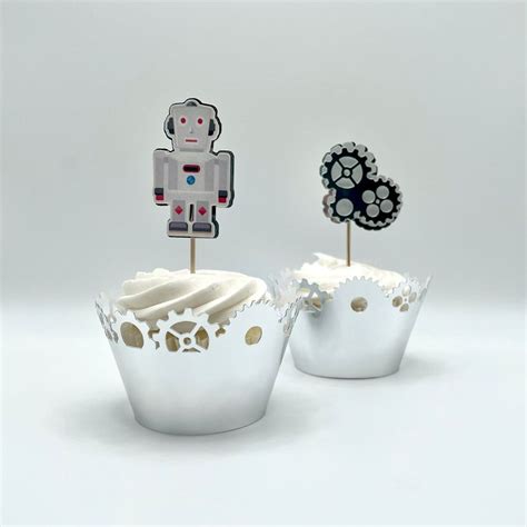 Robot Birthday Robot Cupcake Toppers Robot Cake Gear Up Party Go Nuts Birthday Coding Party Robot Birthday Robot Cupcake Toppers Robot Cake Gear Up Party Go Nuts Birthday Coding Party