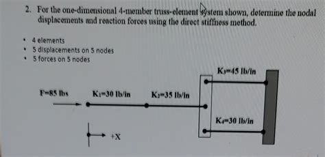 Solved 2 For The One Dimensional 4 Member Truss Element