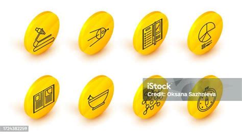 나침반 박테리아 박격포 및 유봉 책 열기 파이 차트 인포 그래픽 노트북 위성 및 현미경 아이콘을 설정합니다 벡터 0명에 대한 스톡 벡터 아트 및 기타 이미지 Istock