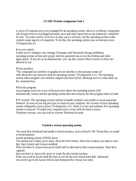 cs 2301 written assignment unit 1 pdf operating system graphical
