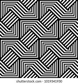 Design Seamless Monochrome Geometric Pattern Abstract Stock Vector
