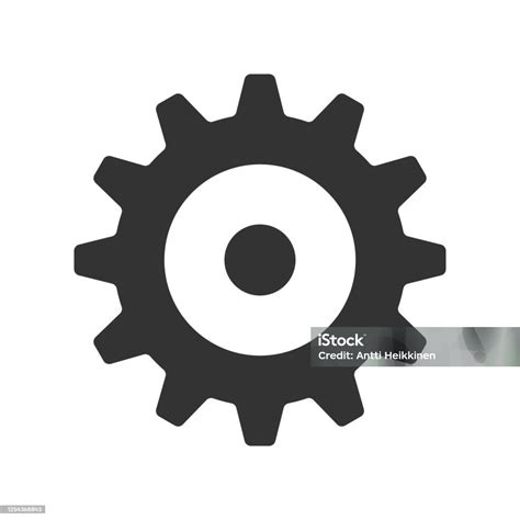 코그휠 아이콘 스프로킷 휠 로고 설정 버튼 기호입니다 정비사 기어 기호 흰색 배경에 고립 된 검은 실루엣 벡터 일러스트 이미지입니다 개념에 대한 스톡 벡터 아트 및 기타