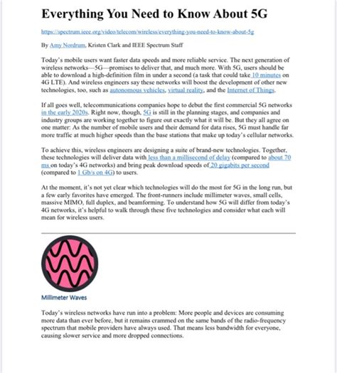 Solved 8 Please Read The Attached Article About 5g